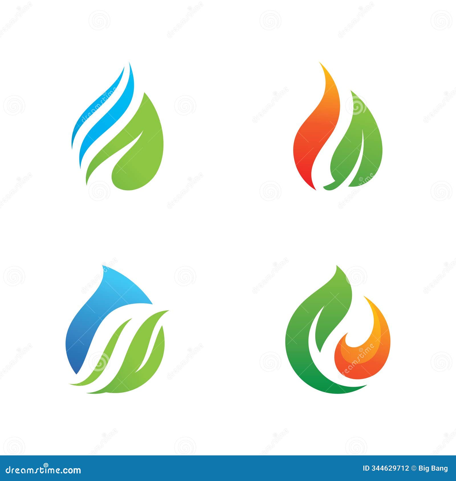 Biogas Energy Logo with Fire and Leaf Element Stock Vector ...