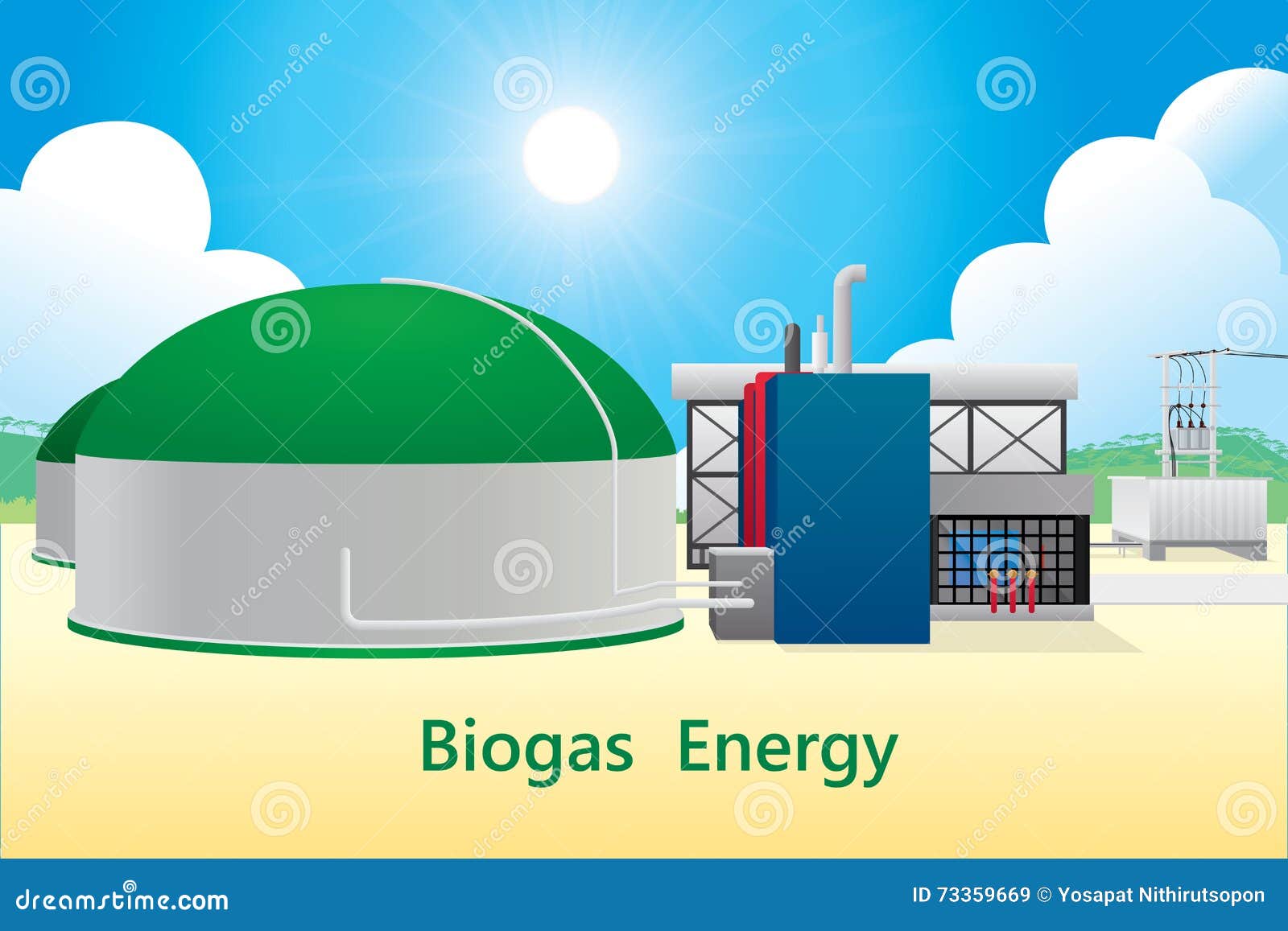 Biogas Energy stock vector. Illustration of chemistry - 73359669