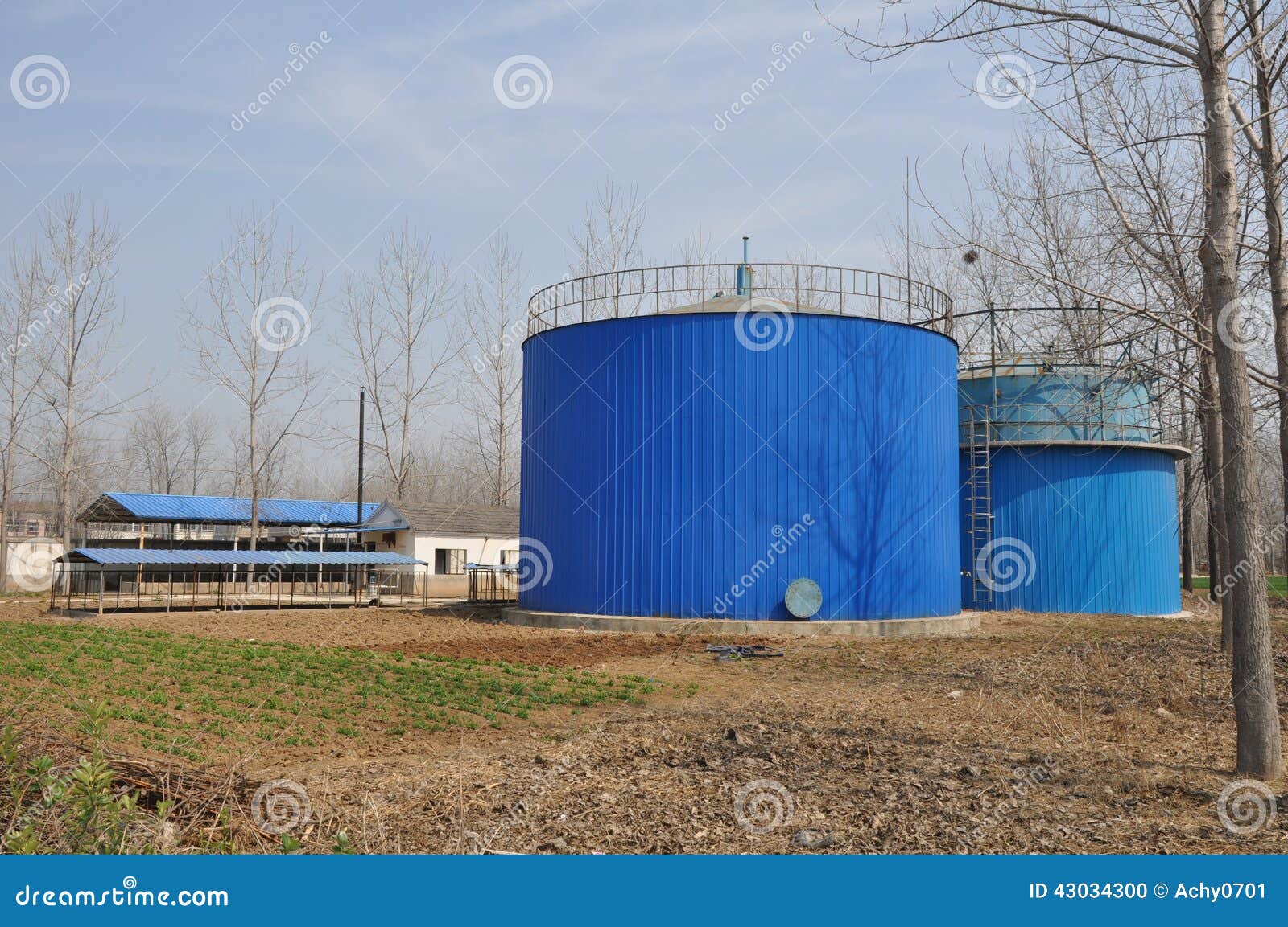 Biogas engineering plant stock photo. Image of biogas - 43034300