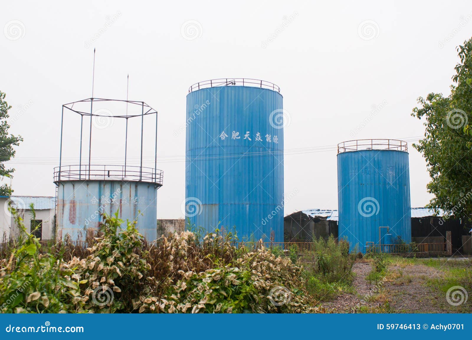 Biogas engineering plant editorial stock photo. Image of biomass - 59746413