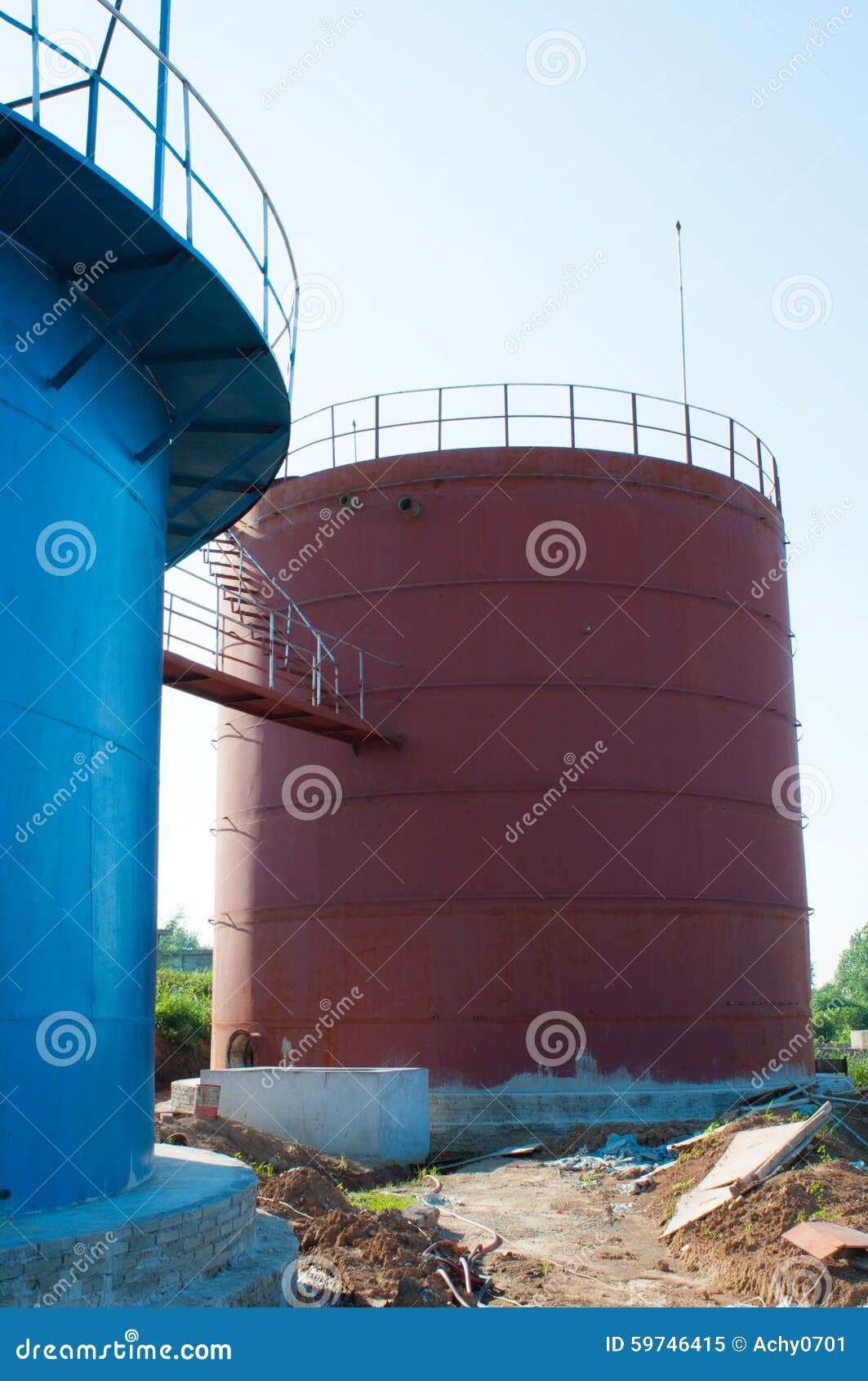 Biogas Engineering Plant Under Construction Stock Image - Image of ...