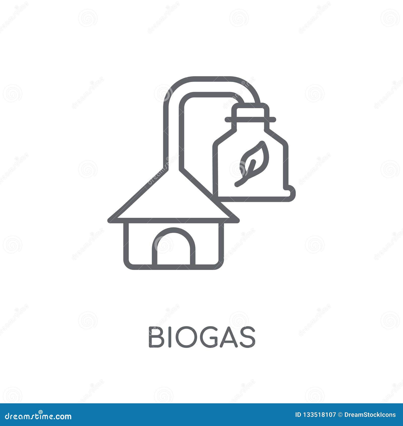 Biogas Linear Icon. Modern Outline Biogas Logo Concept on White Stock ...