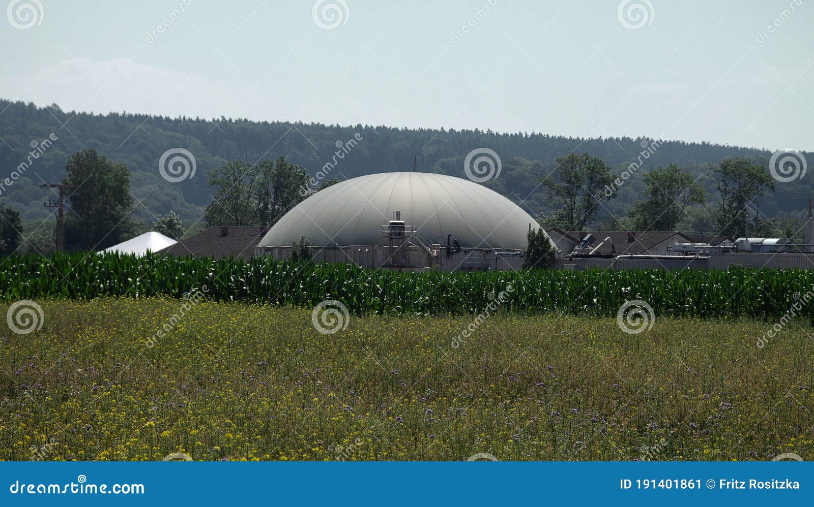 Biogas plant stock image. Image of corn, land, biogas - 191401861