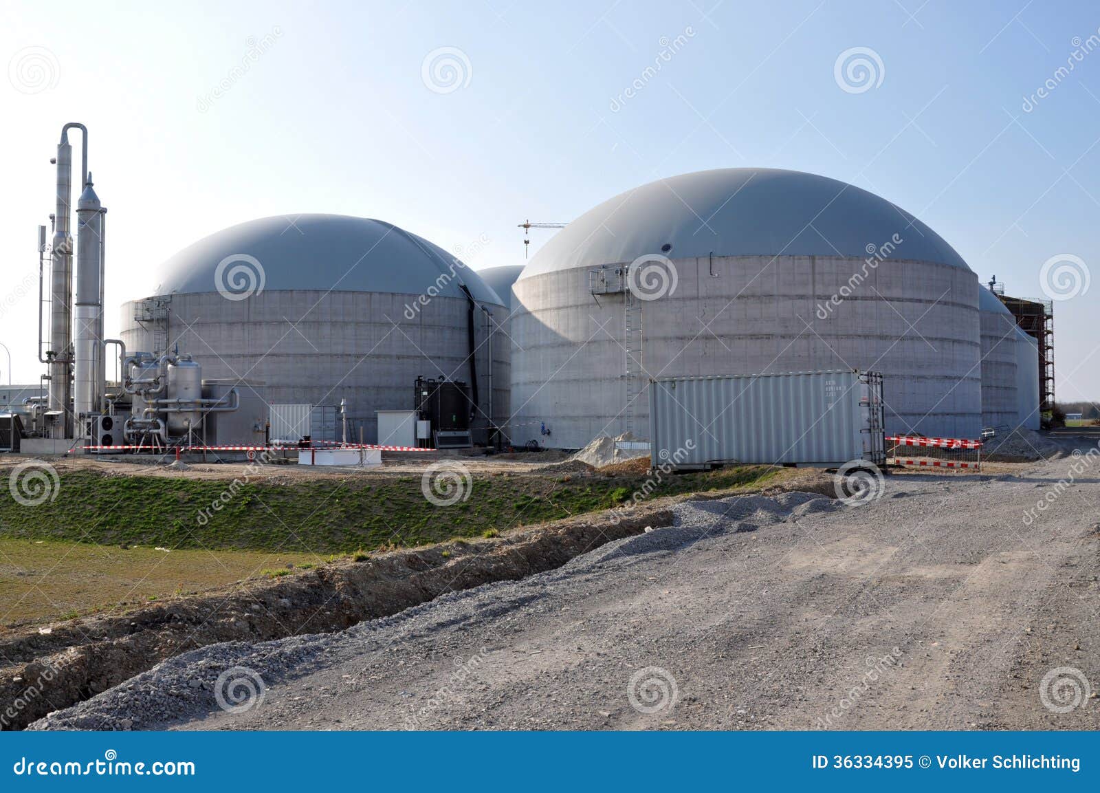 Biogas plant for energy stock image. Image of electricity - 36334395
