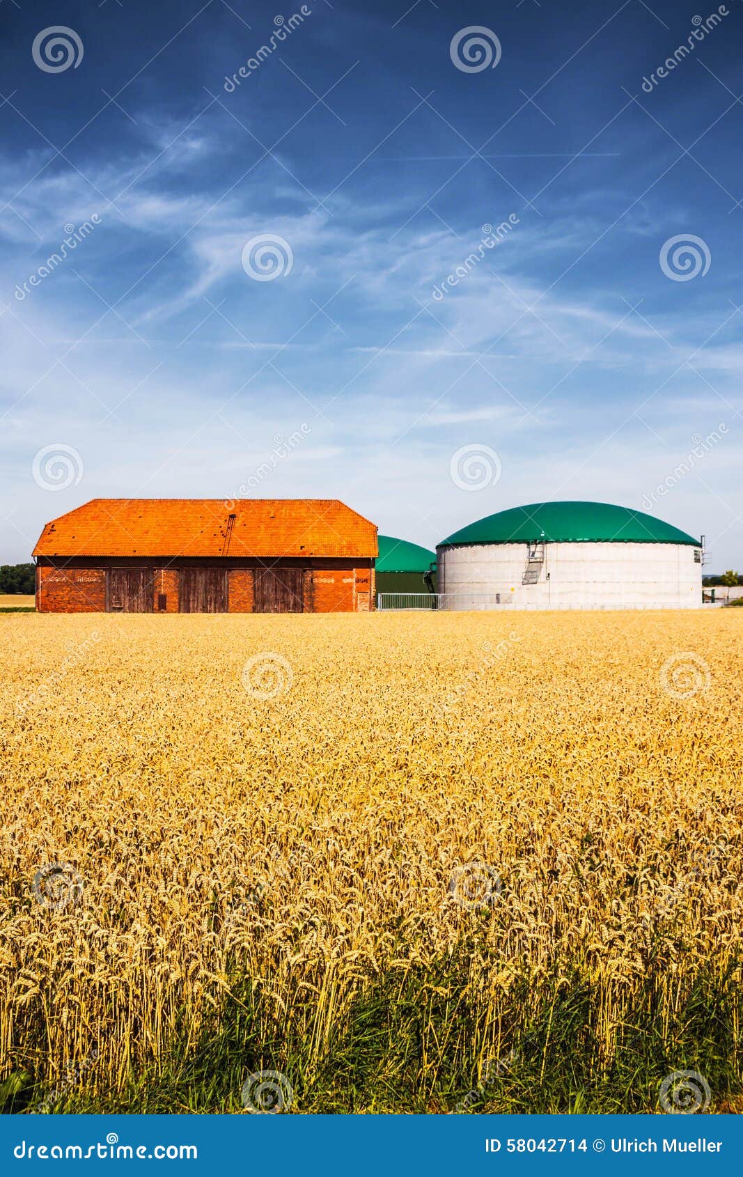 Biogas plant on a farm stock photo. Image of production - 58042714