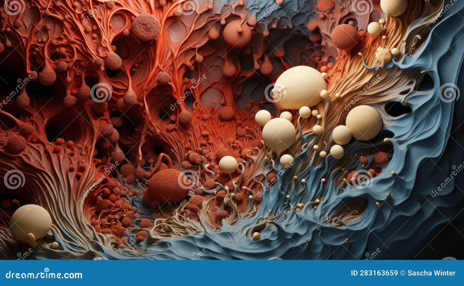 Biogenic Symphony: Exploring the Intricate Macro Texture of Nature Stock Illustration ...