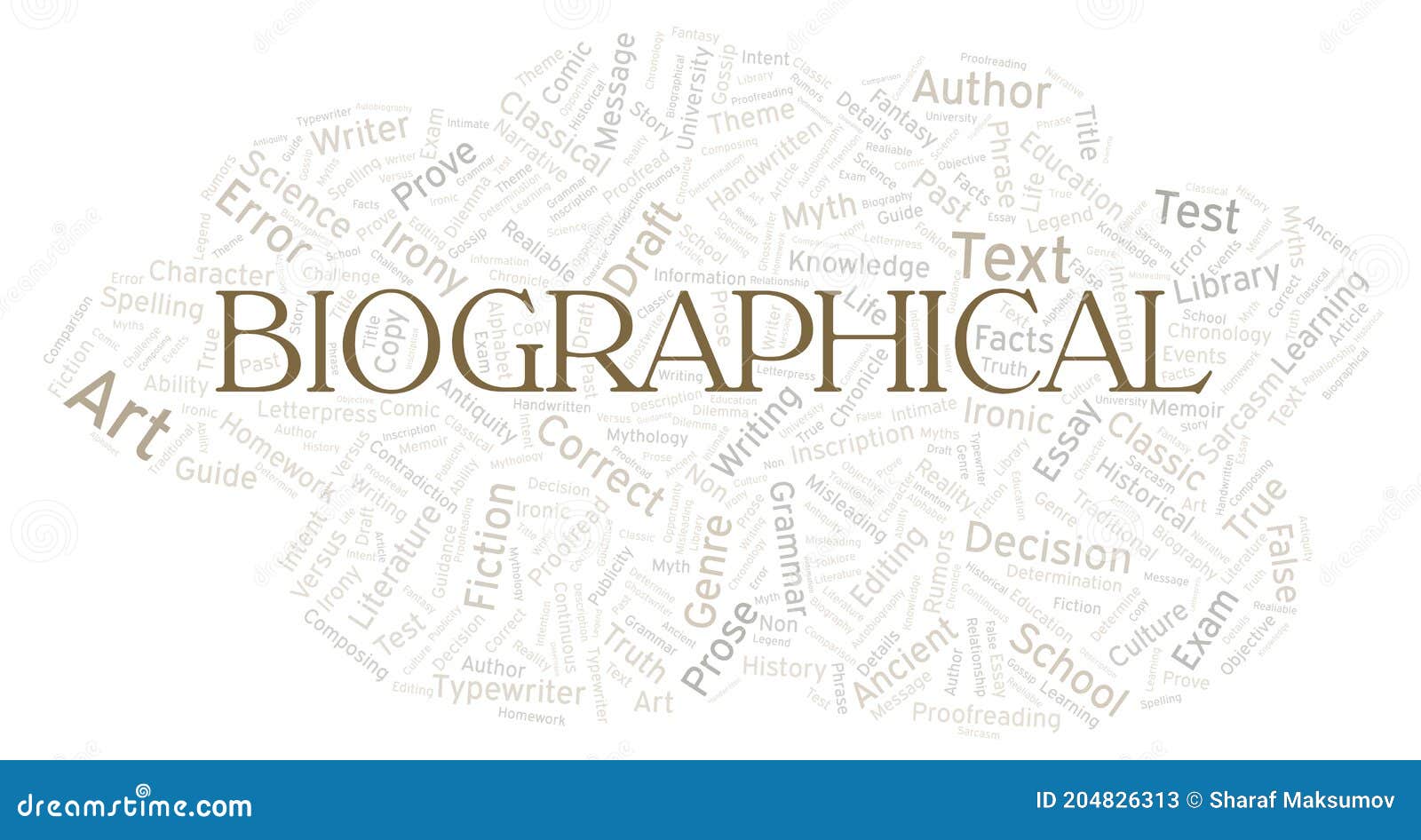 Biographical Typography Word Cloud Create with the Text only Stock ...