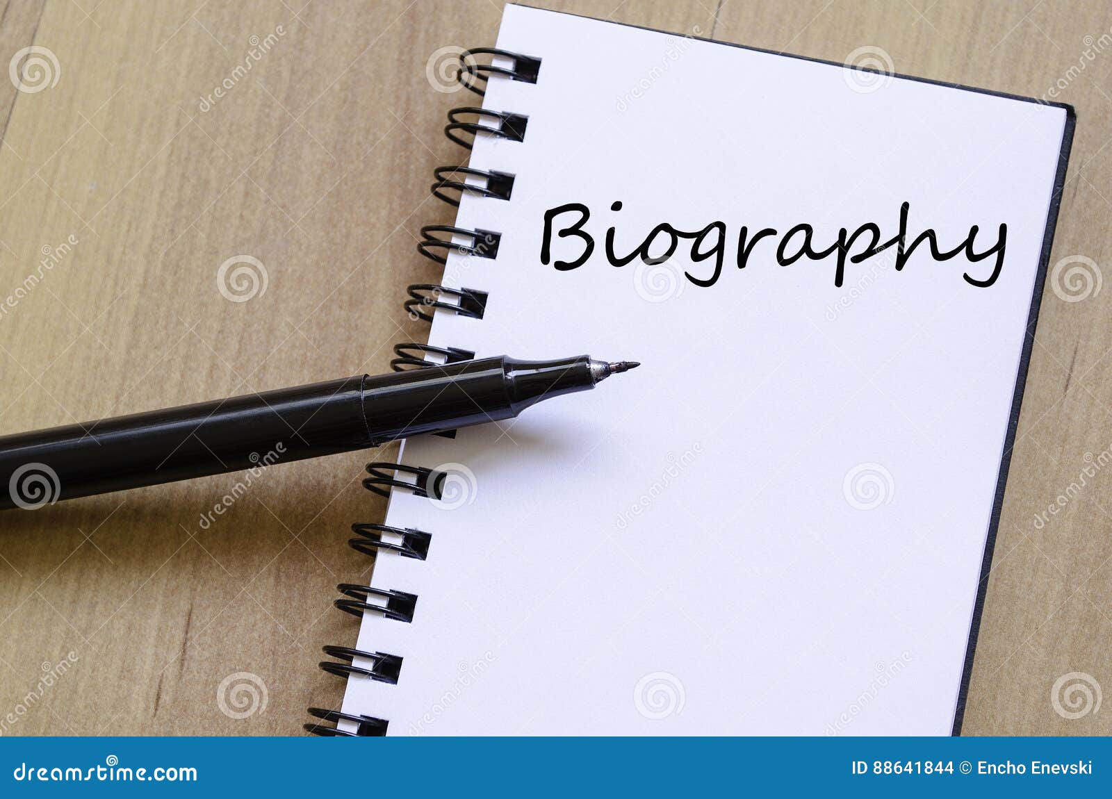 Biography Write on Notebook Stock Photo - Image of inspire, fiction ...