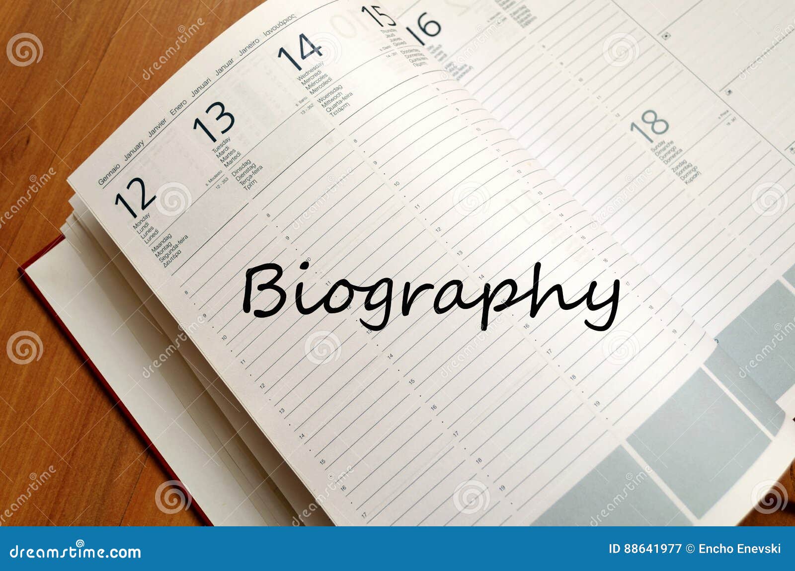 Biography Write on Notebook Stock Image - Image of biography ...