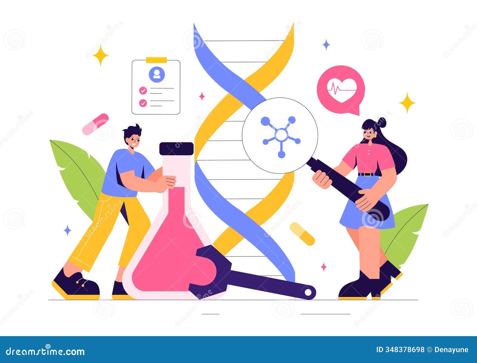 Biohack Vector Illustration Featuring Technological Processes of ...