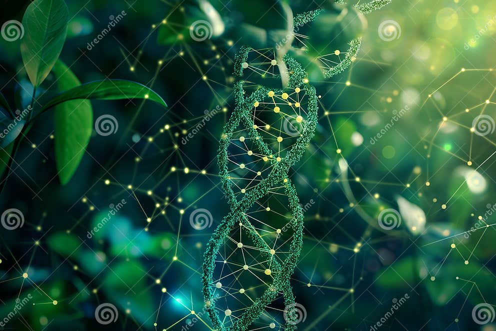 Biohacking. a Computergenerated Image of a DNA Molecule Surrounded by ...