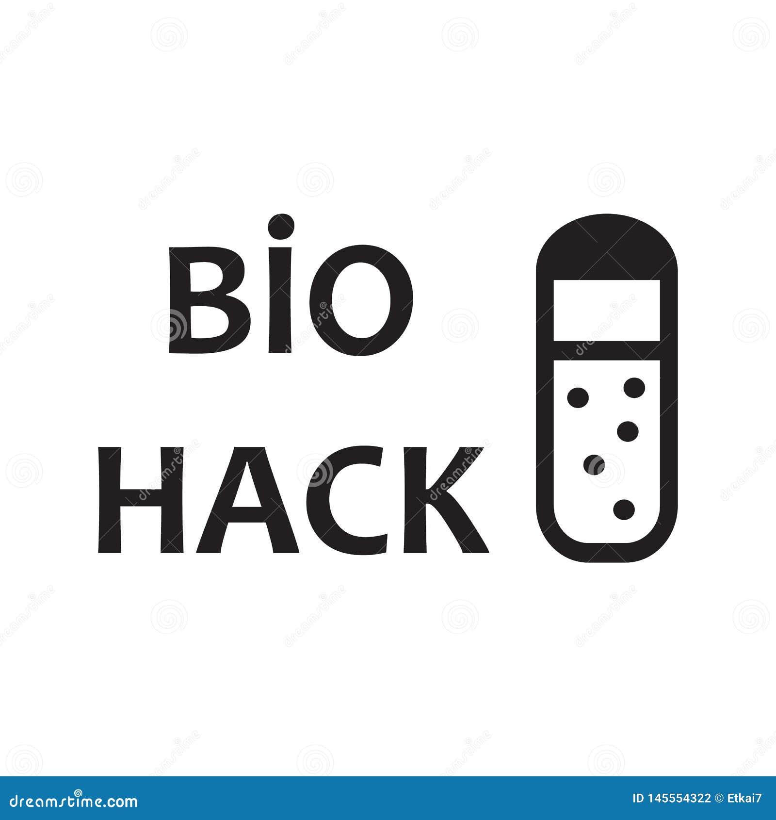 Biohacking Concept with Test Tube. Vector Design Illustration Stock ...