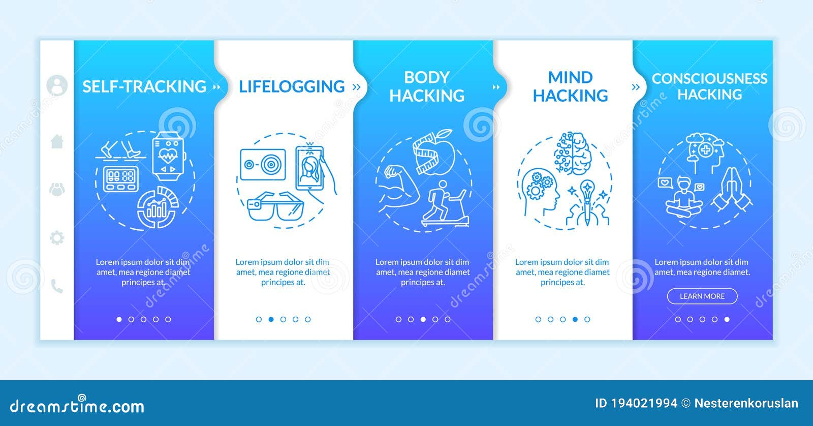 Biohacking Elements Onboarding Vector Template Stock Vector ...