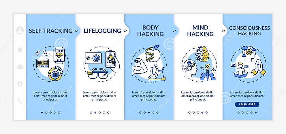 Biohacking Elements Onboarding Vector Template Stock Vector ...