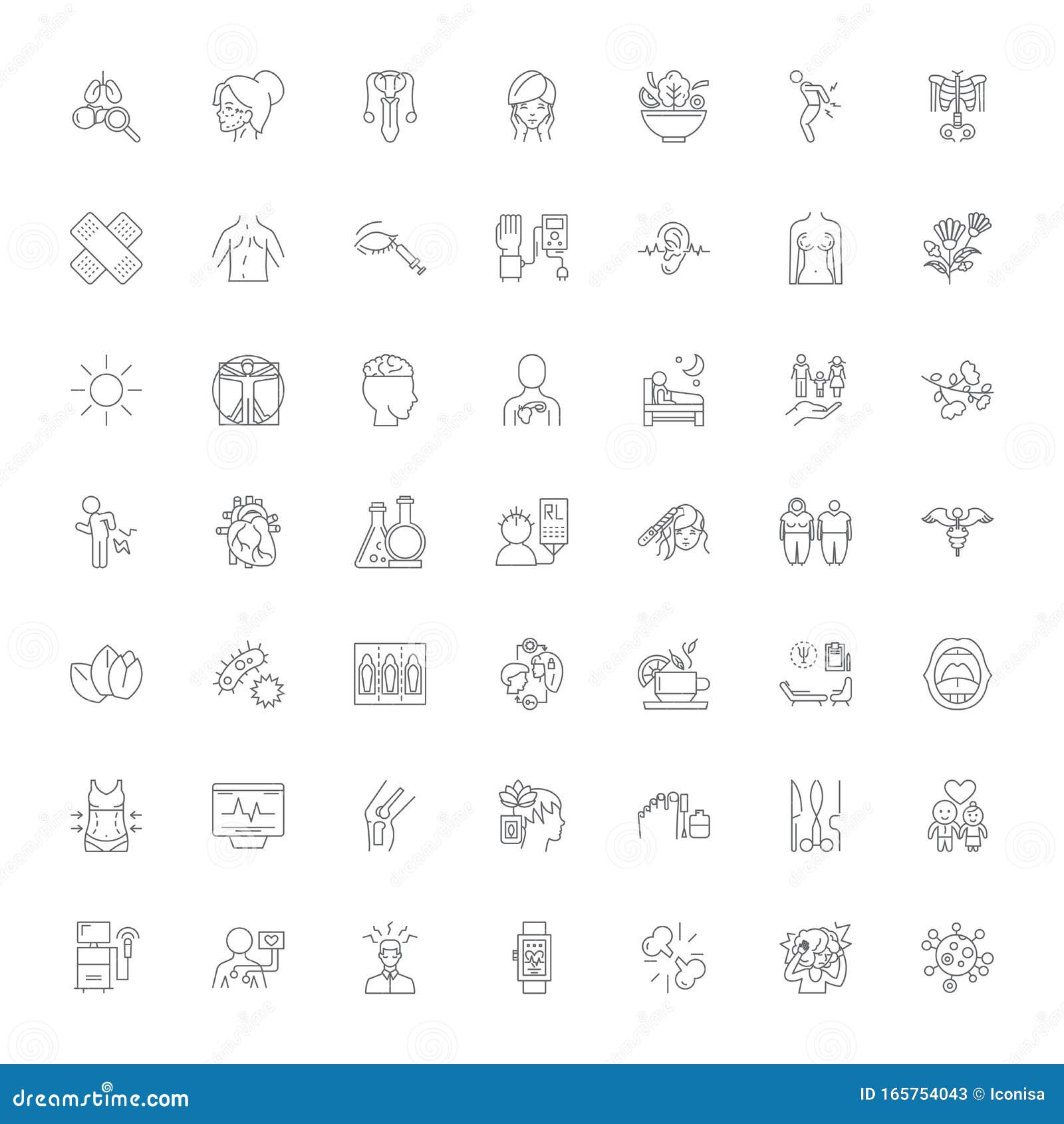 Biohacking Linear Icons, Signs, Symbols Vector Line Illustration Set ...