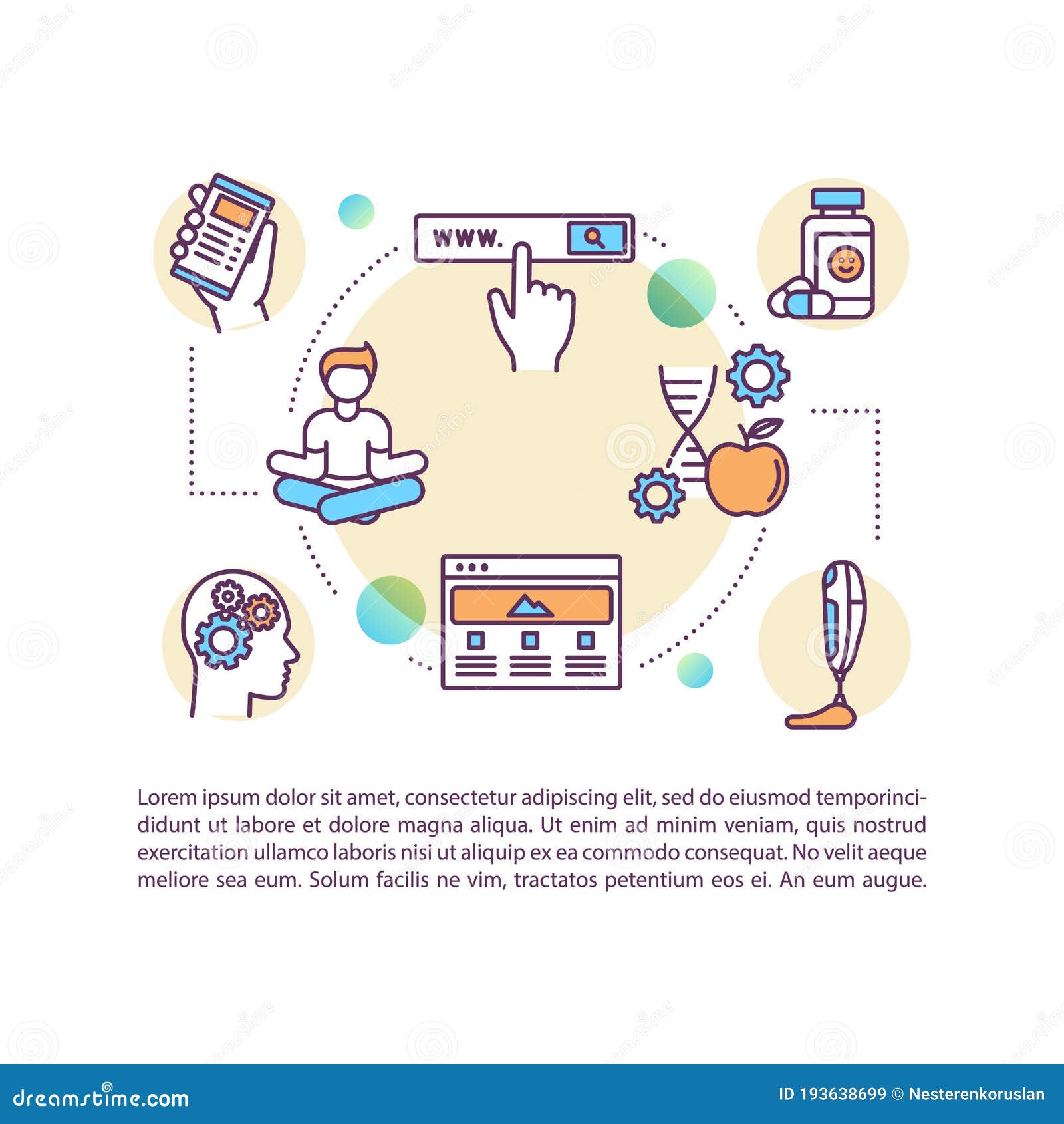 Biohacking Techniques Concept Icon with Text Stock Vector ...