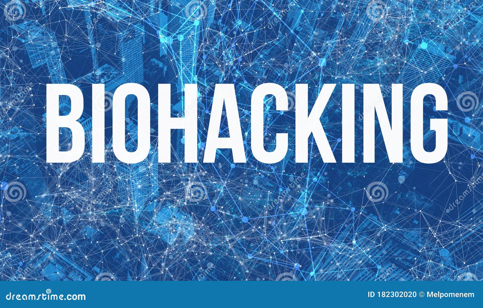 Biohacking Theme with Abstract Cityscape Stock Photo - Image of ...