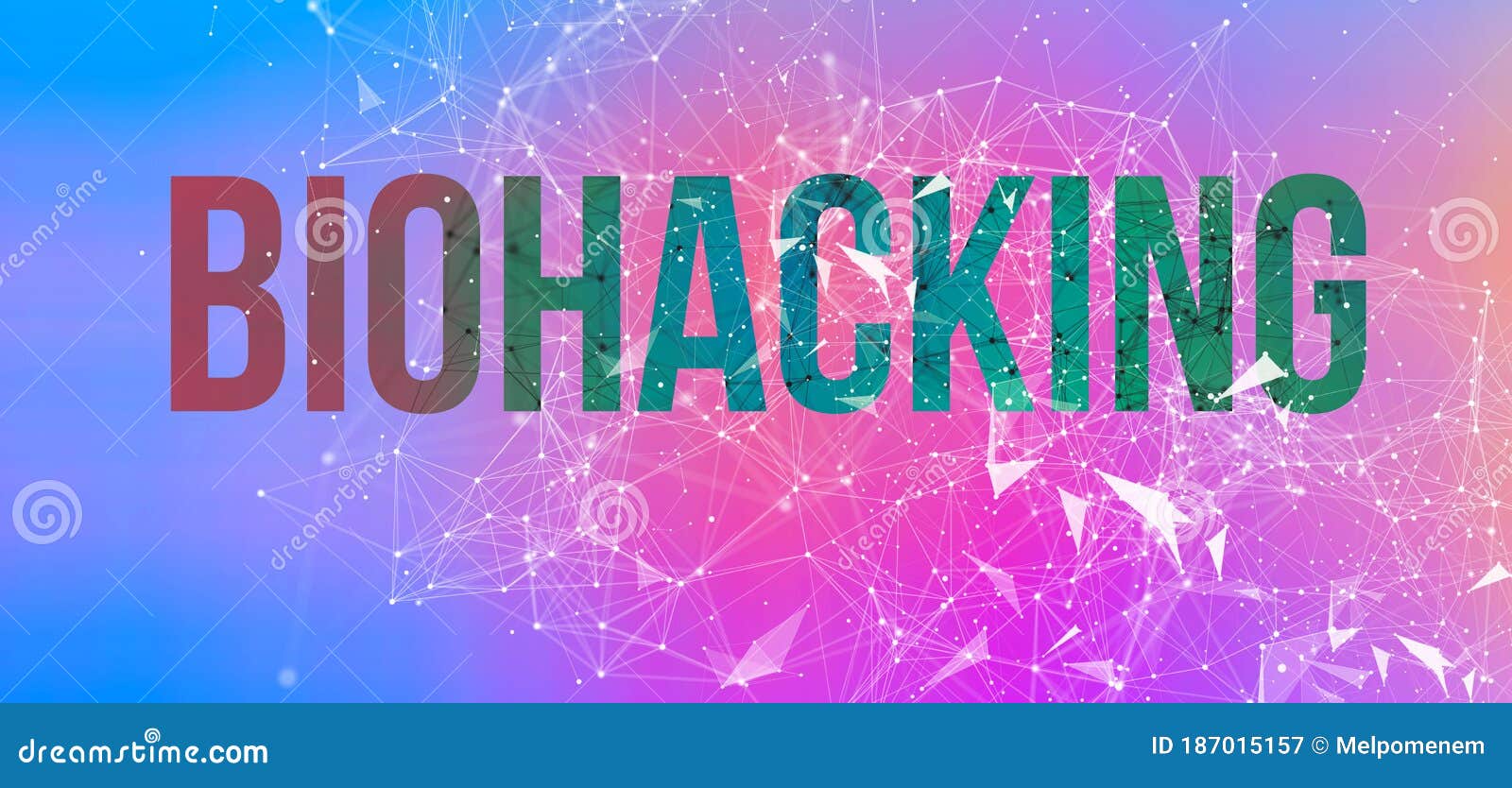 Biohacking Theme with Abstract Network Lines Stock Illustration ...