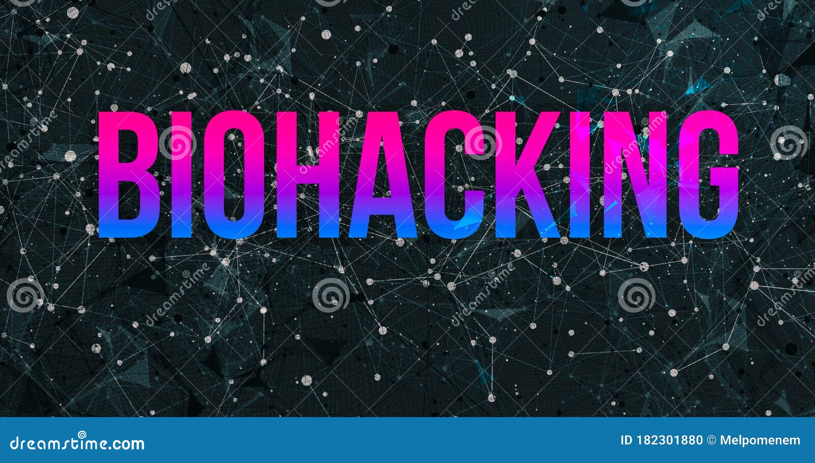 Biohacking Theme with Abstract Network Patterns Stock Photo - Image of ...