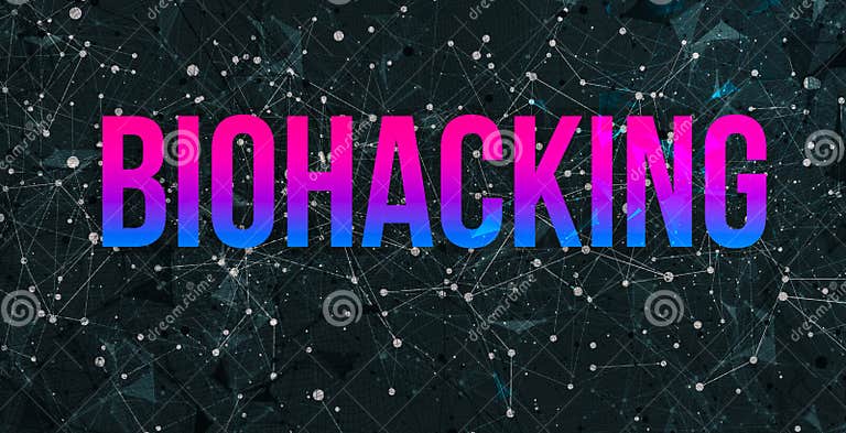 Biohacking Theme with Abstract Network Patterns Stock Photo - Image of ...