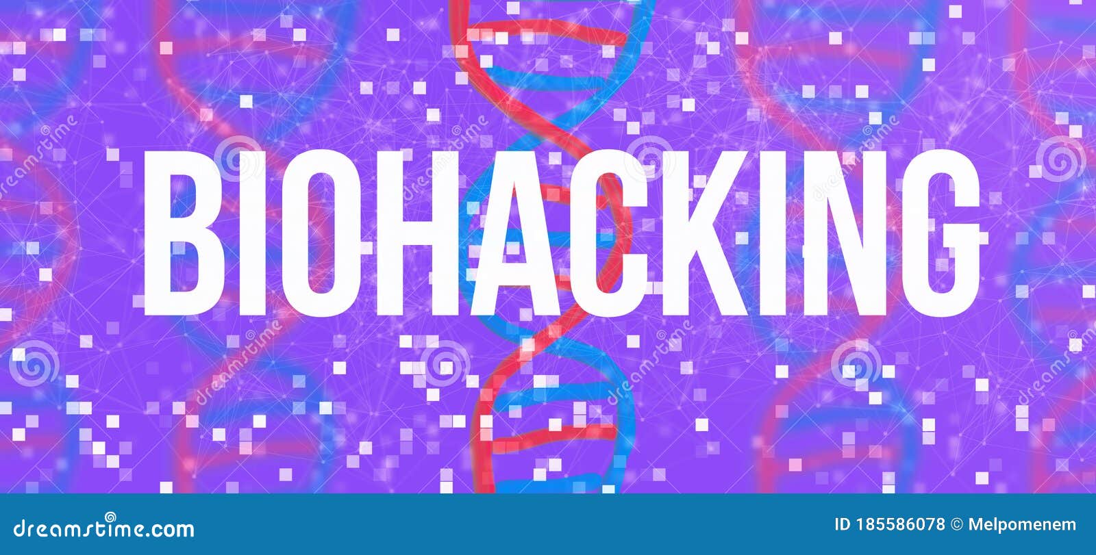 Biohacking Theme with DNA and Abstract Lines Stock Illustration ...