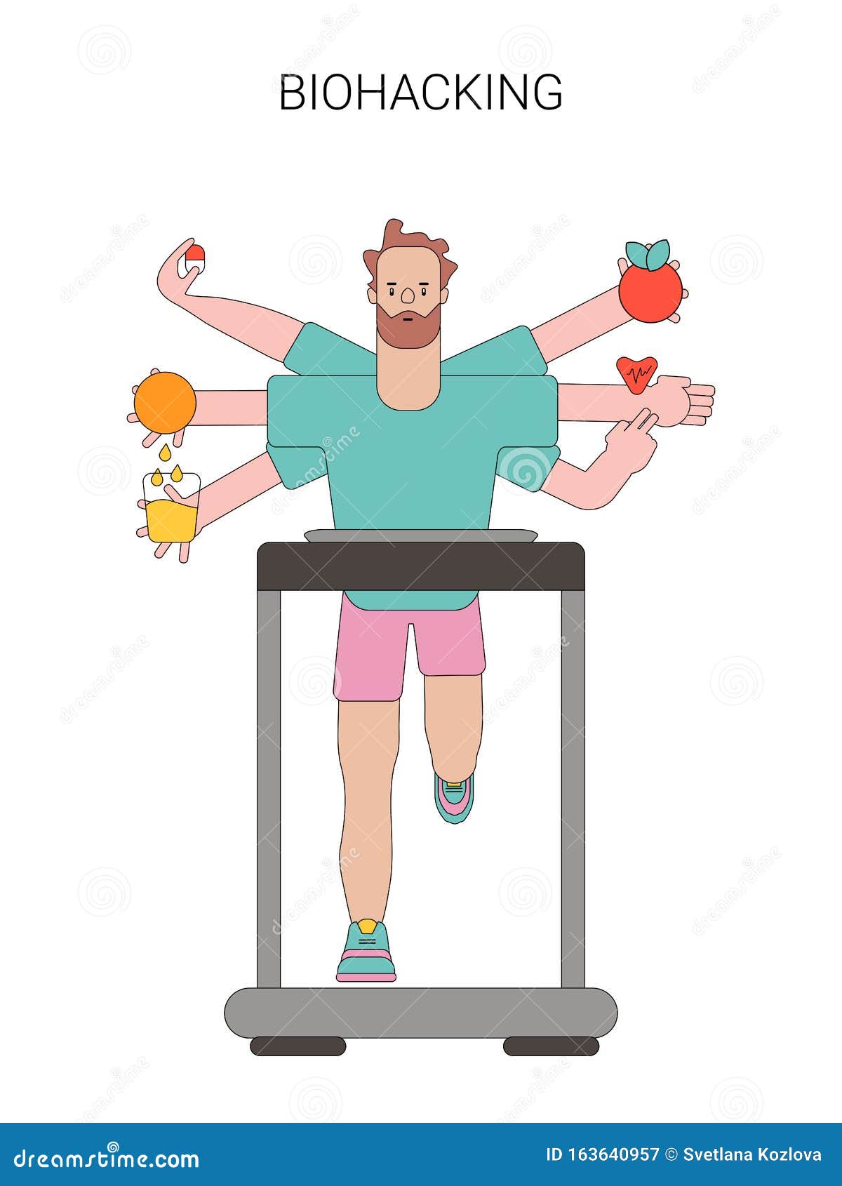 Biohacking Vector Illustration. Flat Tiny Self Improvement Persons ...