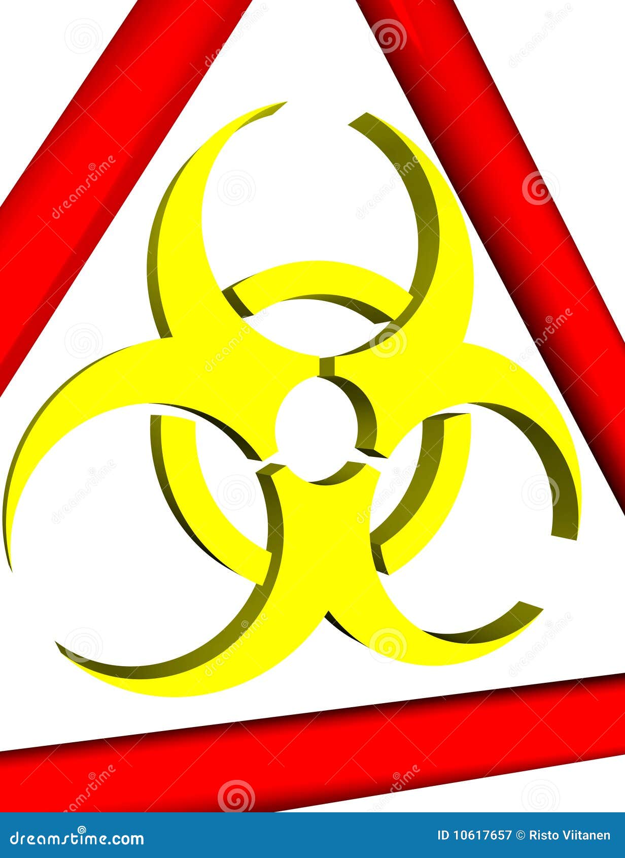 Biohazard 3D Warnzeichen stock abbildung. Illustration von chemikalie ...