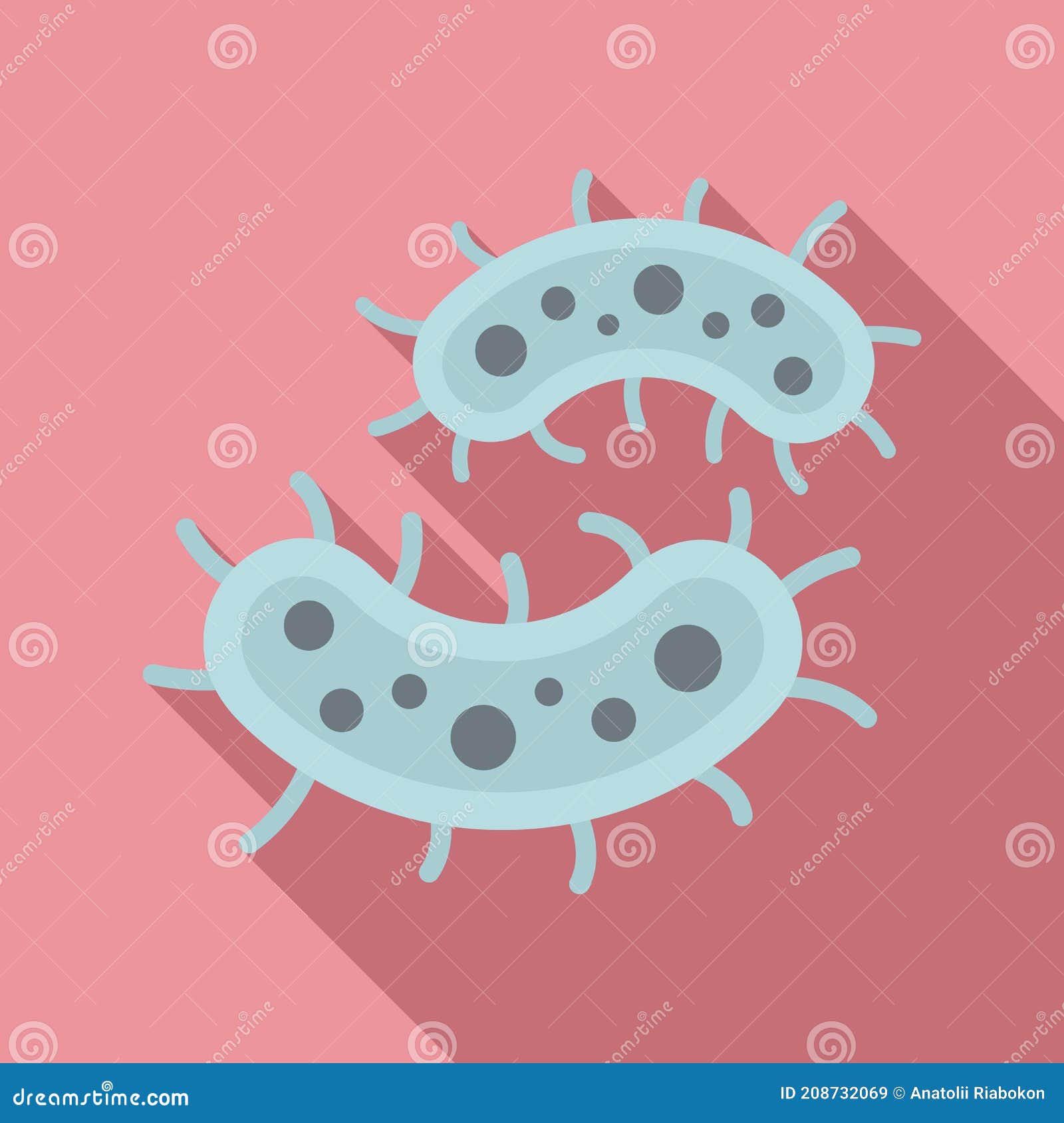 Biohazard Bacteria Icon, Flat Style Stock Vector - Illustration of ...