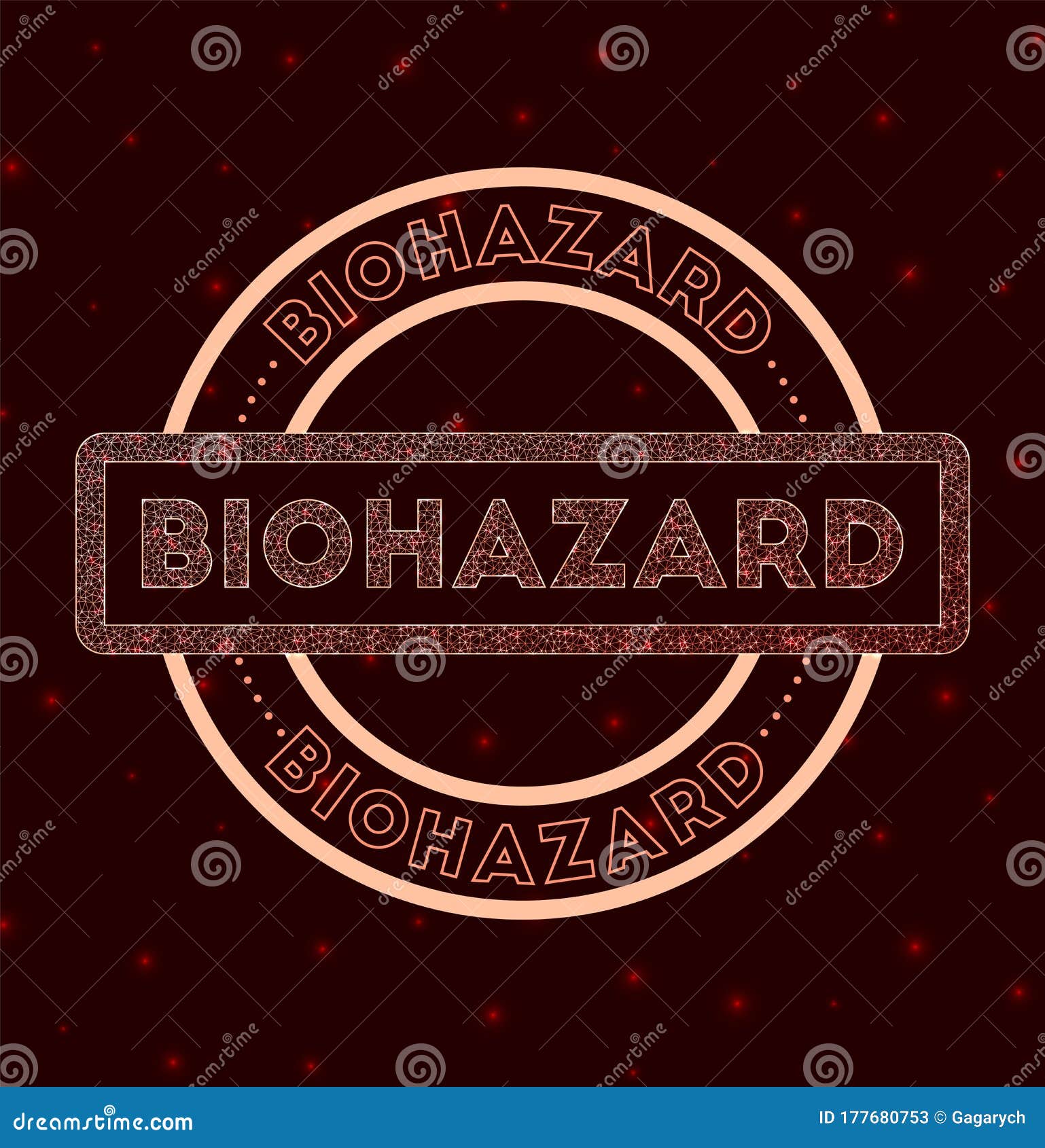 Biohazard badge. stock vector. Illustration of connection - 177680753