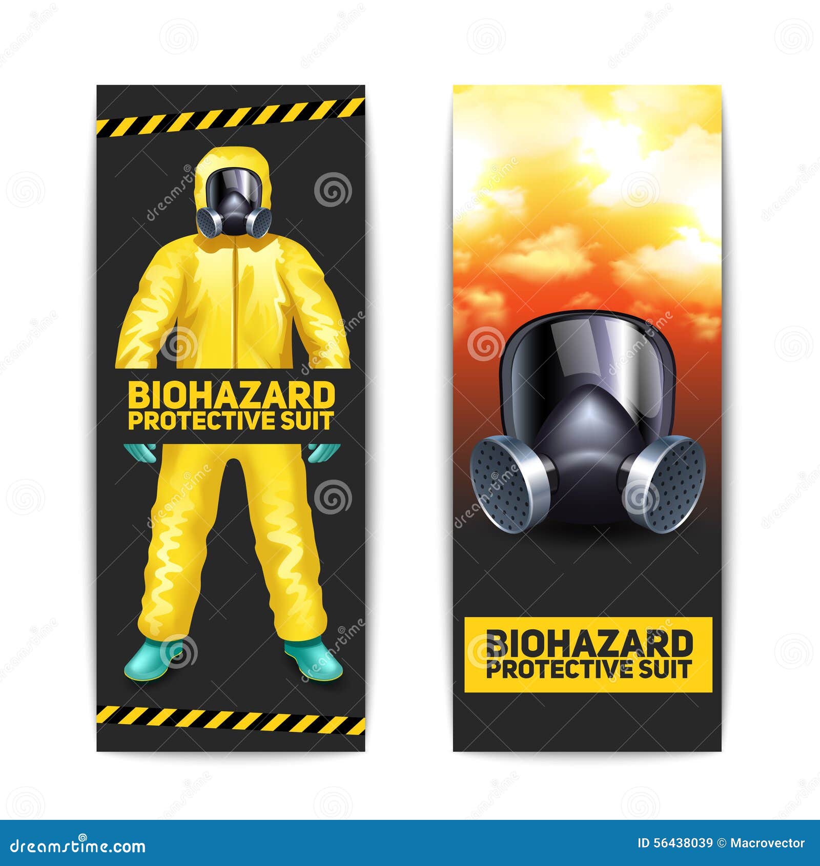 Biohazard Banners Set stock vector. Illustration of danger - 56438039