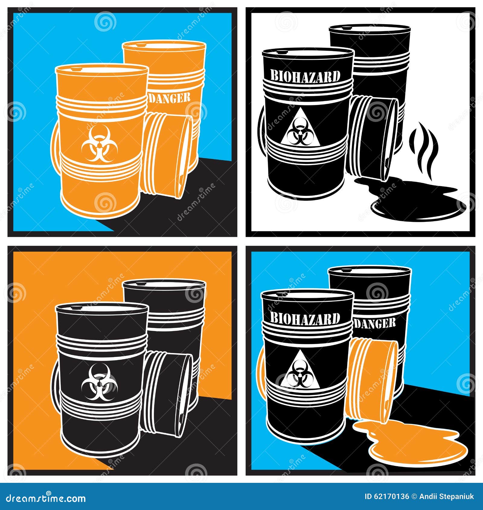 Biohazard Barrels stock vector. Illustration of material - 62170136