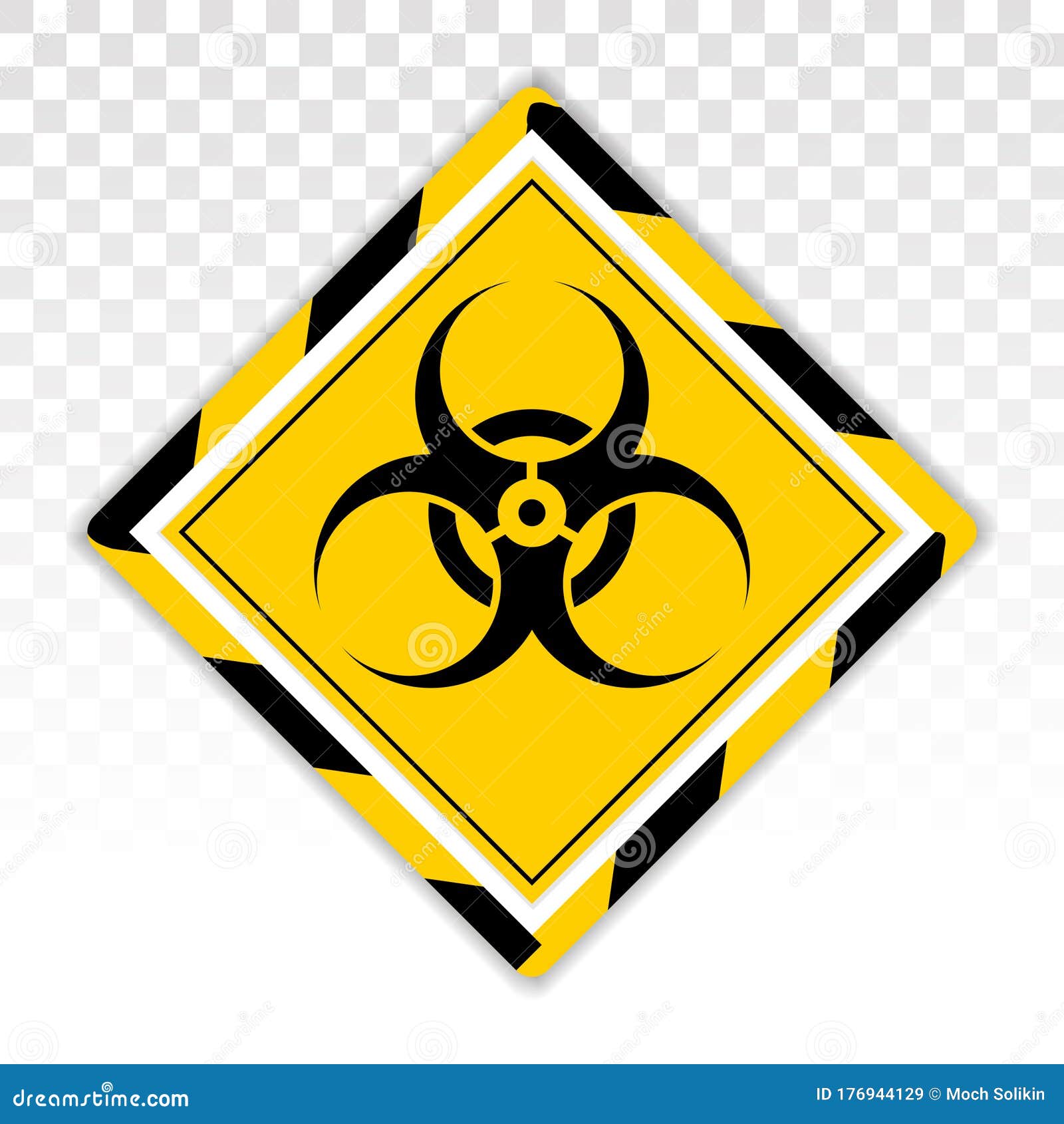 Biohazard or Biological Hazard Warning Sign or Symbol Flat Vector Icon ...