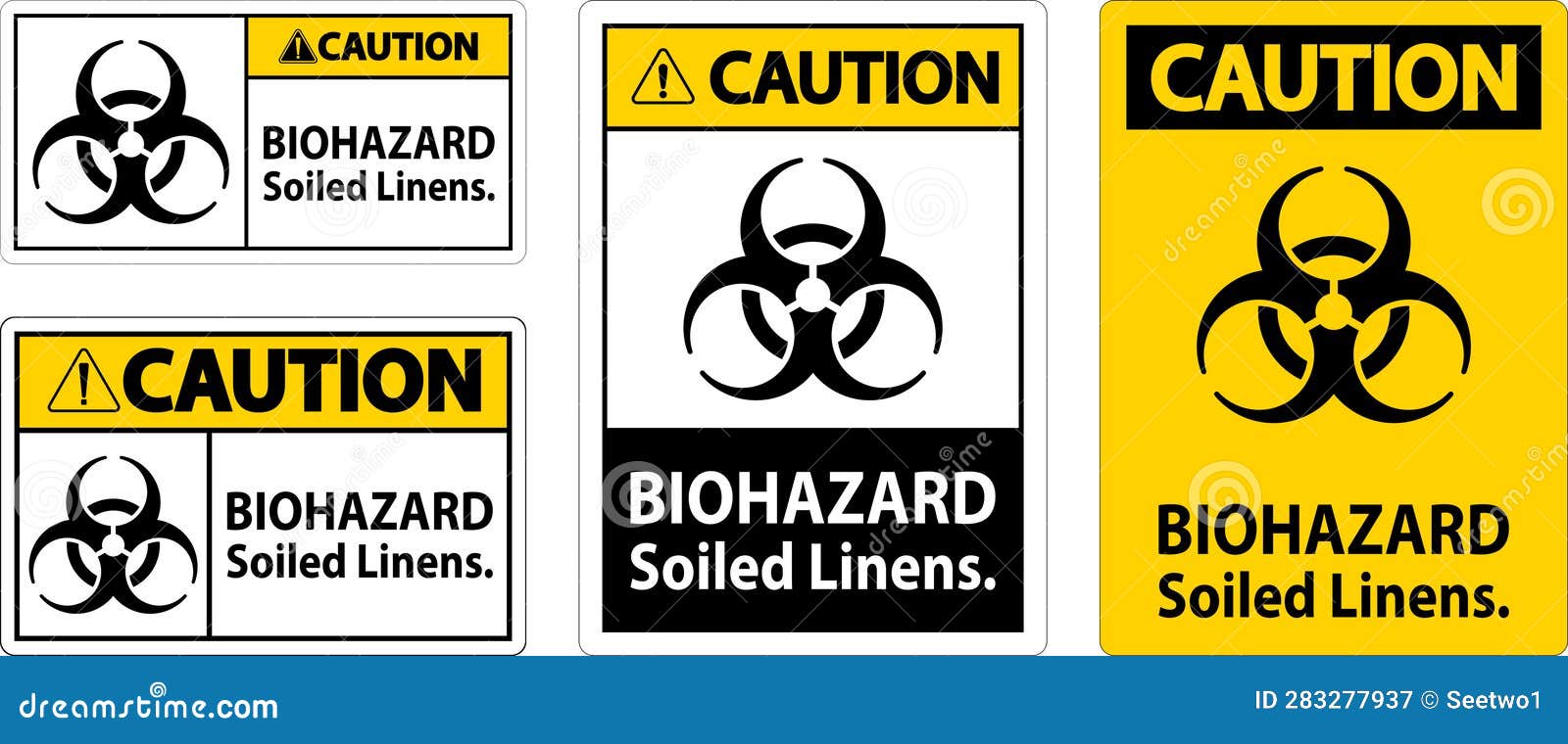 Biohazard Caution Label Biohazard Soiled Linens Stock Vector ...