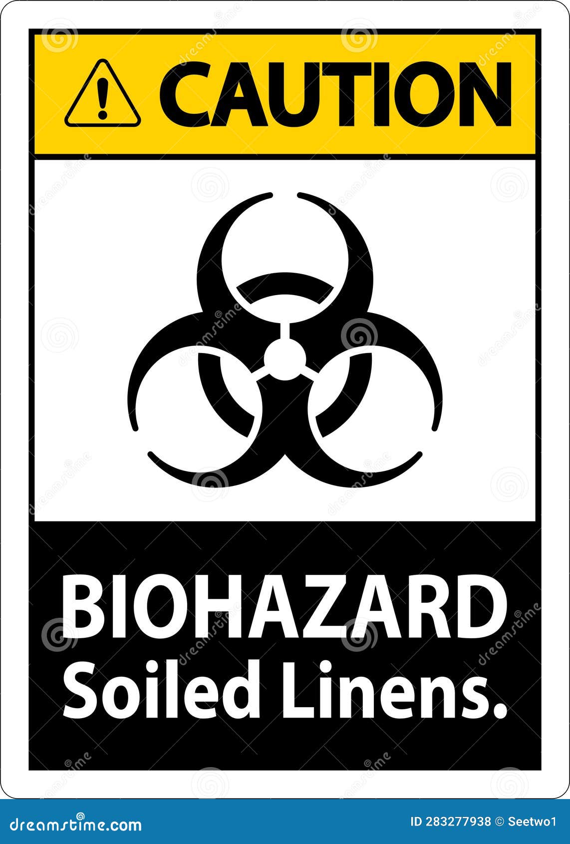 Biohazard Caution Label Biohazard Soiled Linens Stock Vector ...