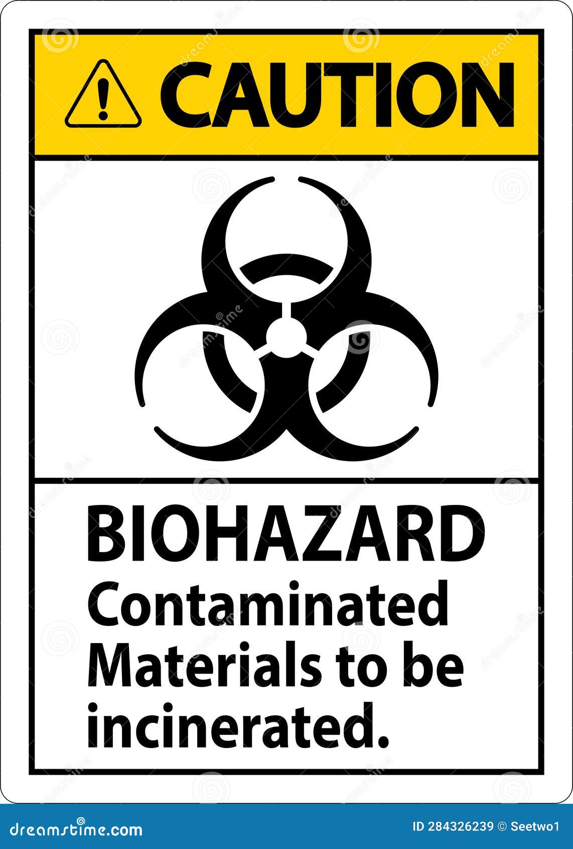 Biohazard Caution Label Biohazard Contaminated Materials To Be ...