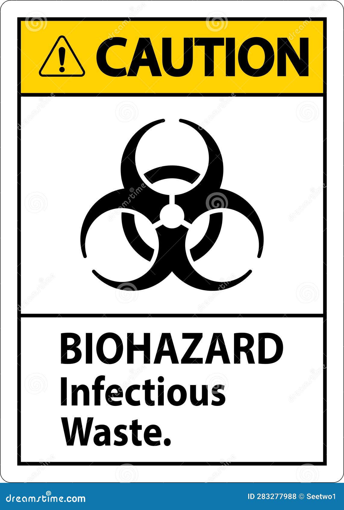 Biohazard Caution Label Biohazard Infectious Waste Stock Vector ...