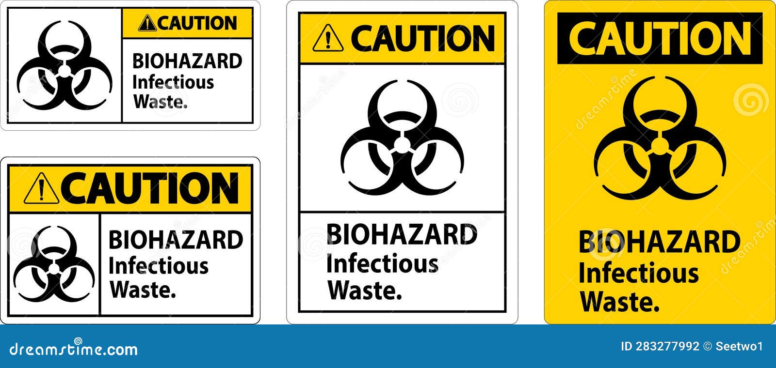 Biohazard Caution Label Biohazard Infectious Waste Stock Vector ...