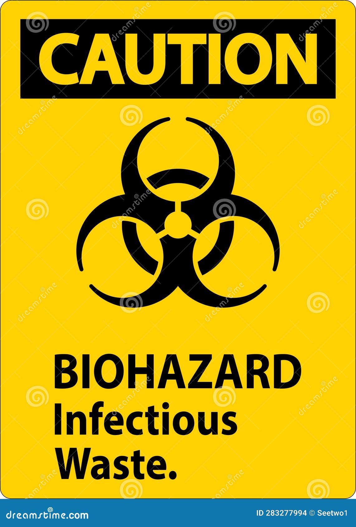 Biohazard Caution Label Biohazard Infectious Waste Stock Vector ...