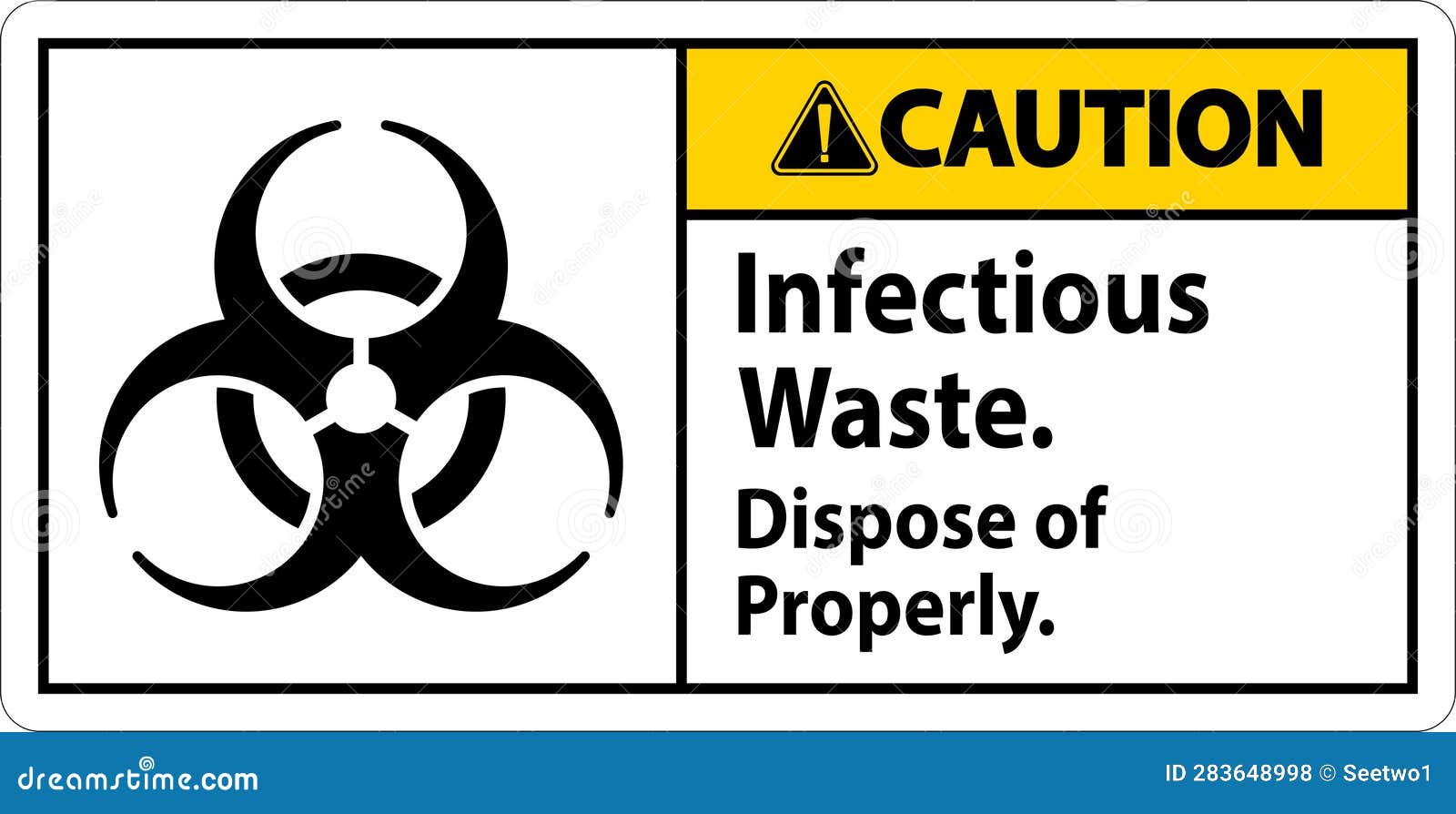 Biohazard Caution Label Infectious Waste, Dispose of Properly Stock ...
