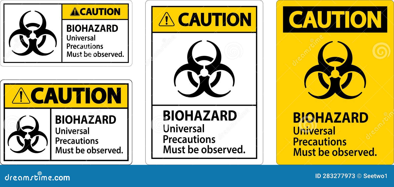 Biohazard Caution Label Biohazard Universal Precautions Must Be ...