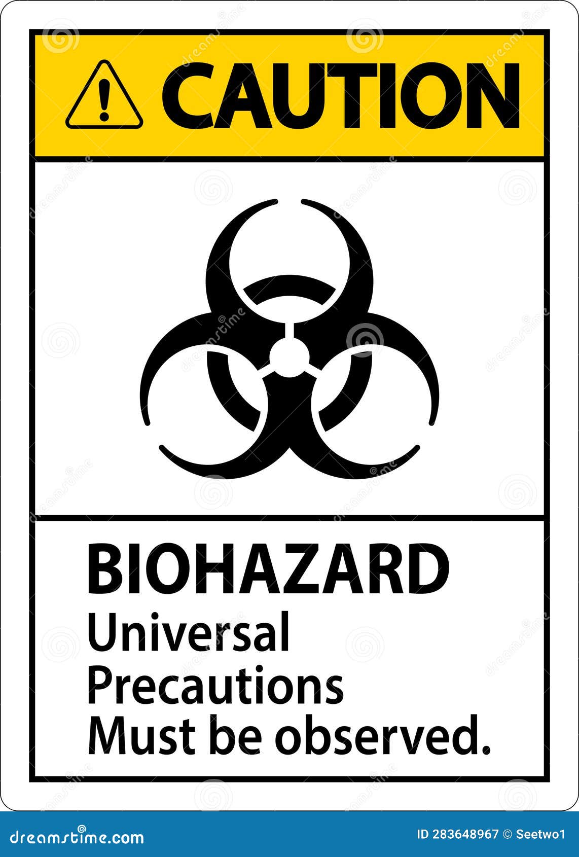 Biohazard Caution Label Biohazard Universal Precautions Must Be ...