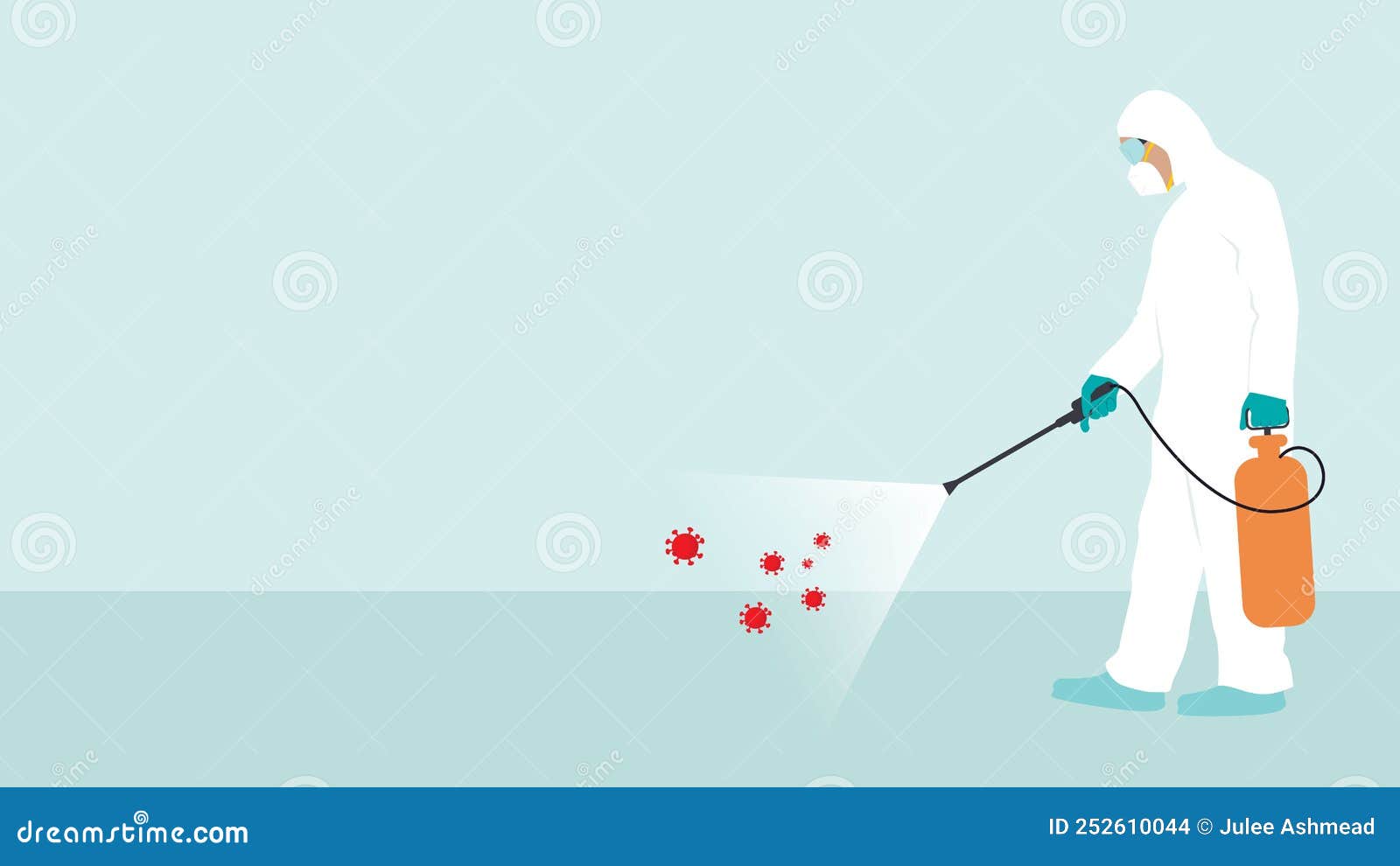 Biohazard Clean Up Worker Cleaning Up Contamination Stock Vector ...