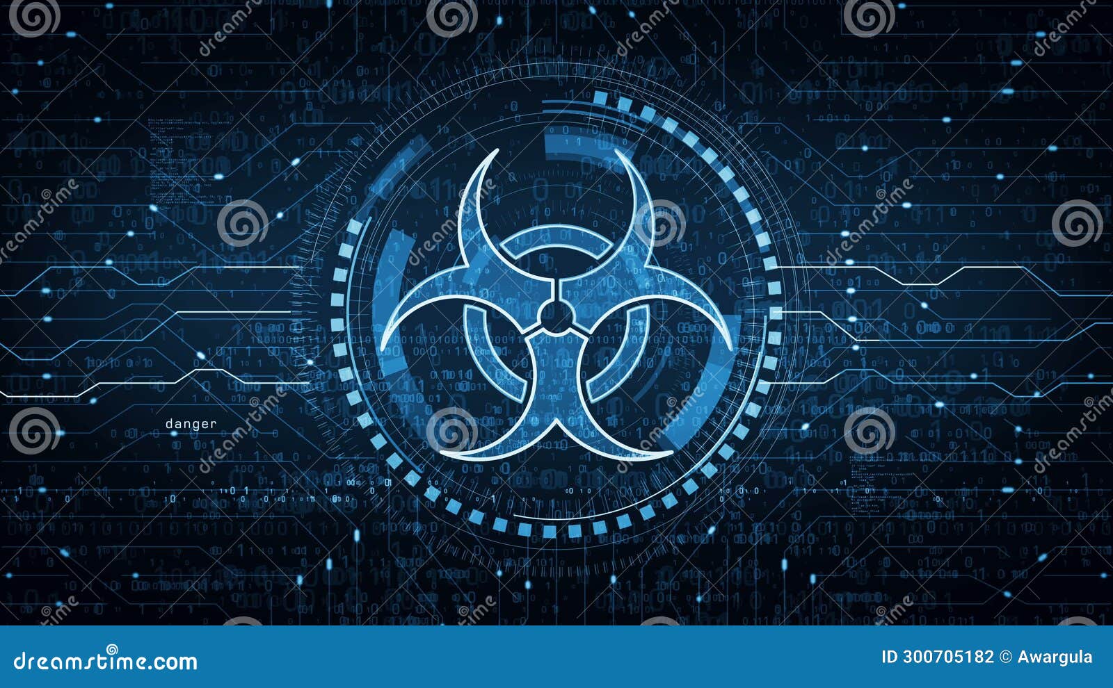Biohazard Danger Alert Symbol Loop Digital Concept Stock Footage ...