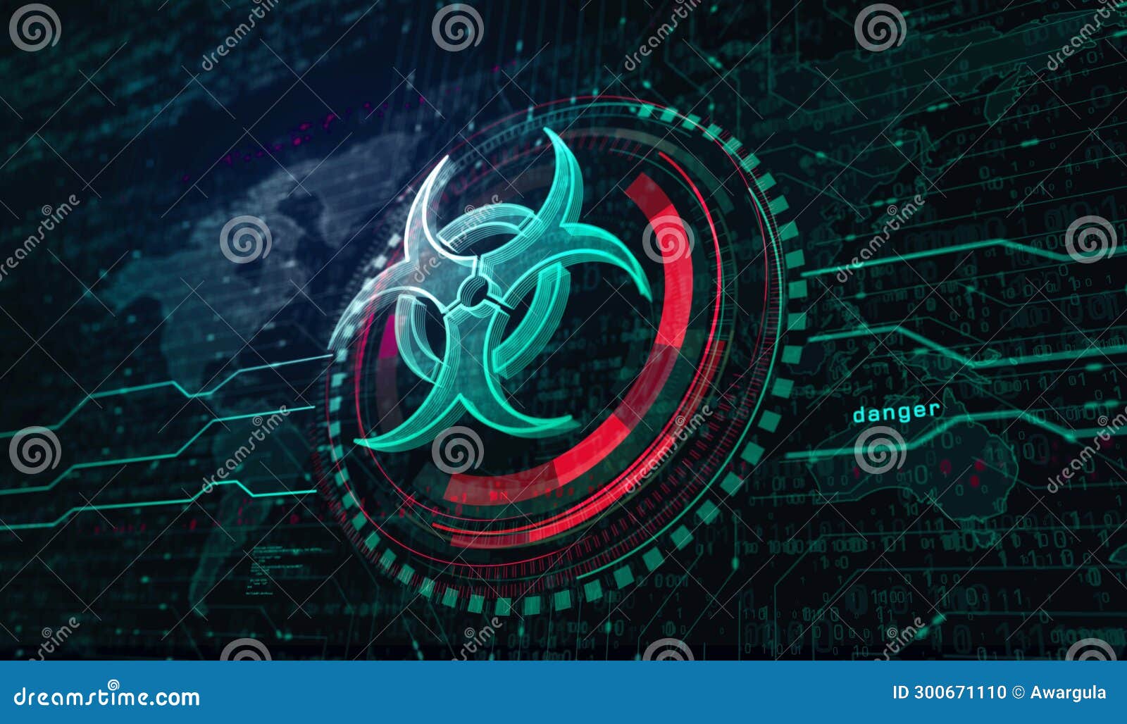Biohazard Danger Alert Symbol Digital Concept 3d Illustration Stock ...