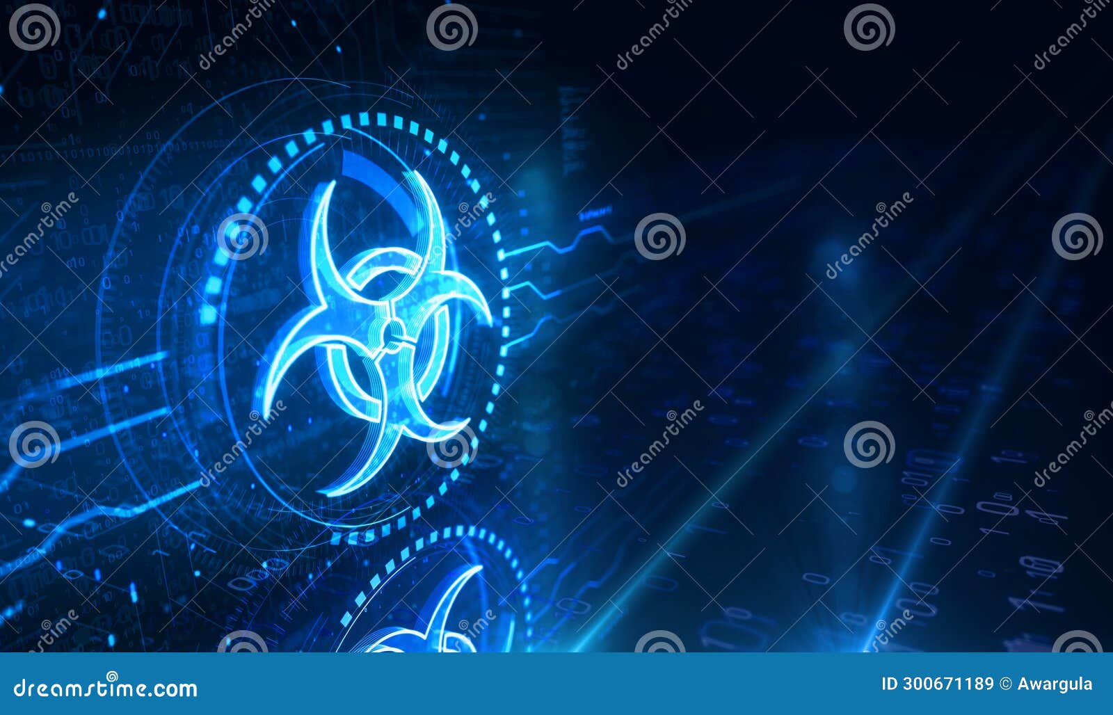 Biohazard Danger Alert Symbol Digital Concept 3d Illustration Stock ...