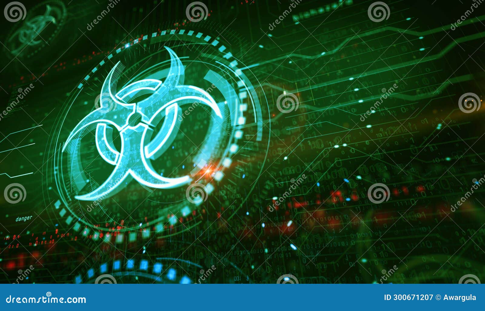Biohazard Danger Alert Symbol Digital Concept 3d Illustration Stock ...