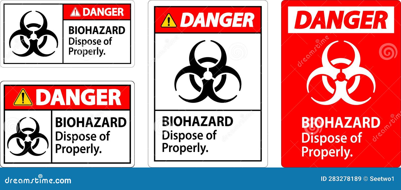 Biohazard Danger Label Biohazard Dispose of Properly Stock Vector ...