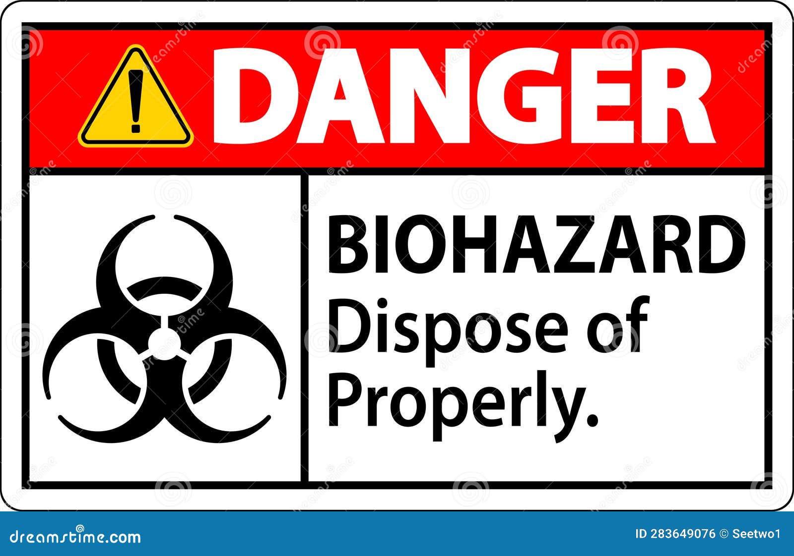 Biohazard Danger Label Biohazard Dispose of Properly Stock Vector ...
