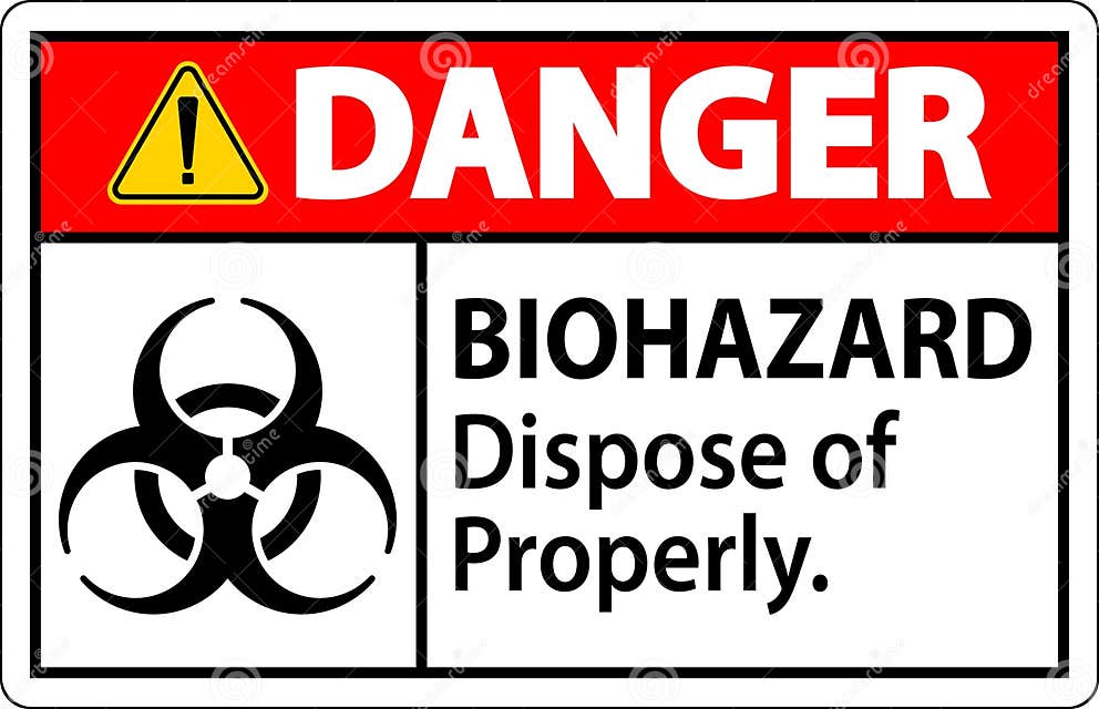Biohazard Danger Label Biohazard Dispose of Properly Stock Vector ...