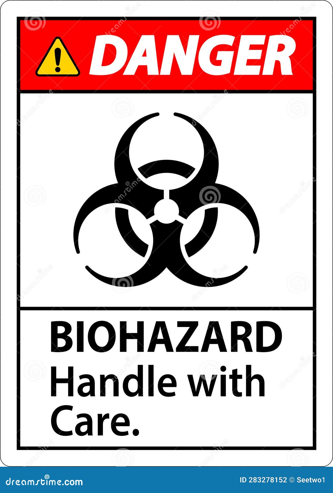 Biohazard Danger Label Biohazard, Handle with Care Stock Vector ...